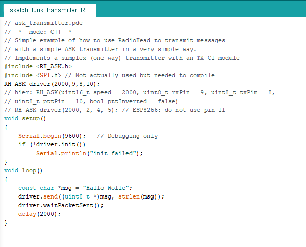 433 MHz radio with Arduino • Wolles Elektronikkiste