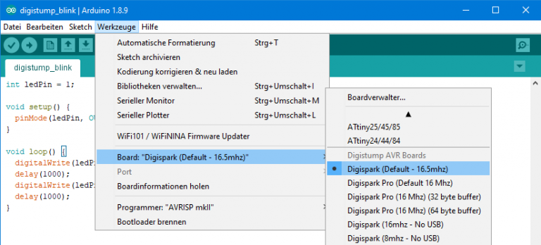 Digispark - die bequeme ATtiny85 Alternative • Wolles Elektronikkiste