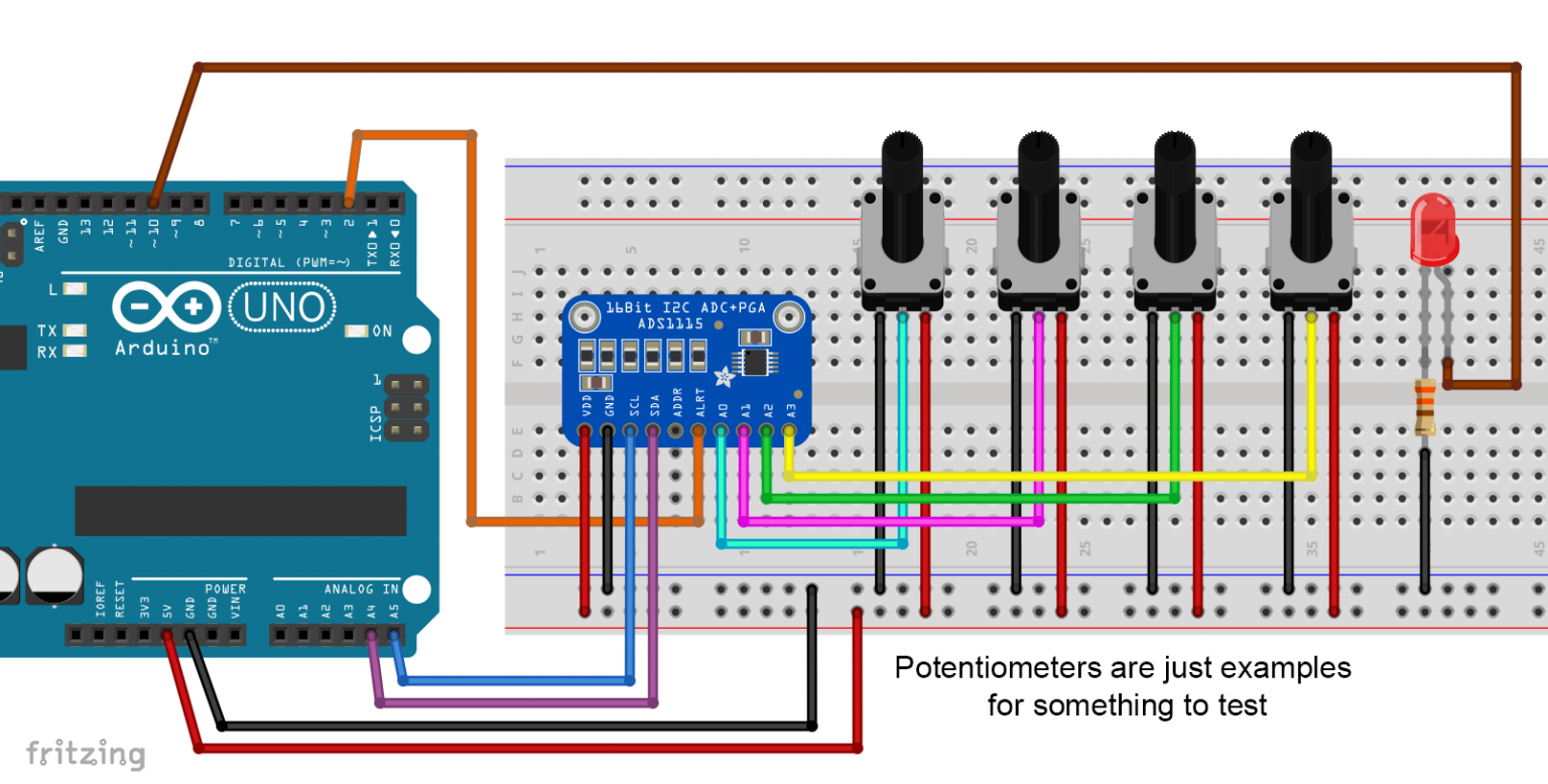 ADS1115 - A/D converter with amplifier • Wolles Elektronikkiste